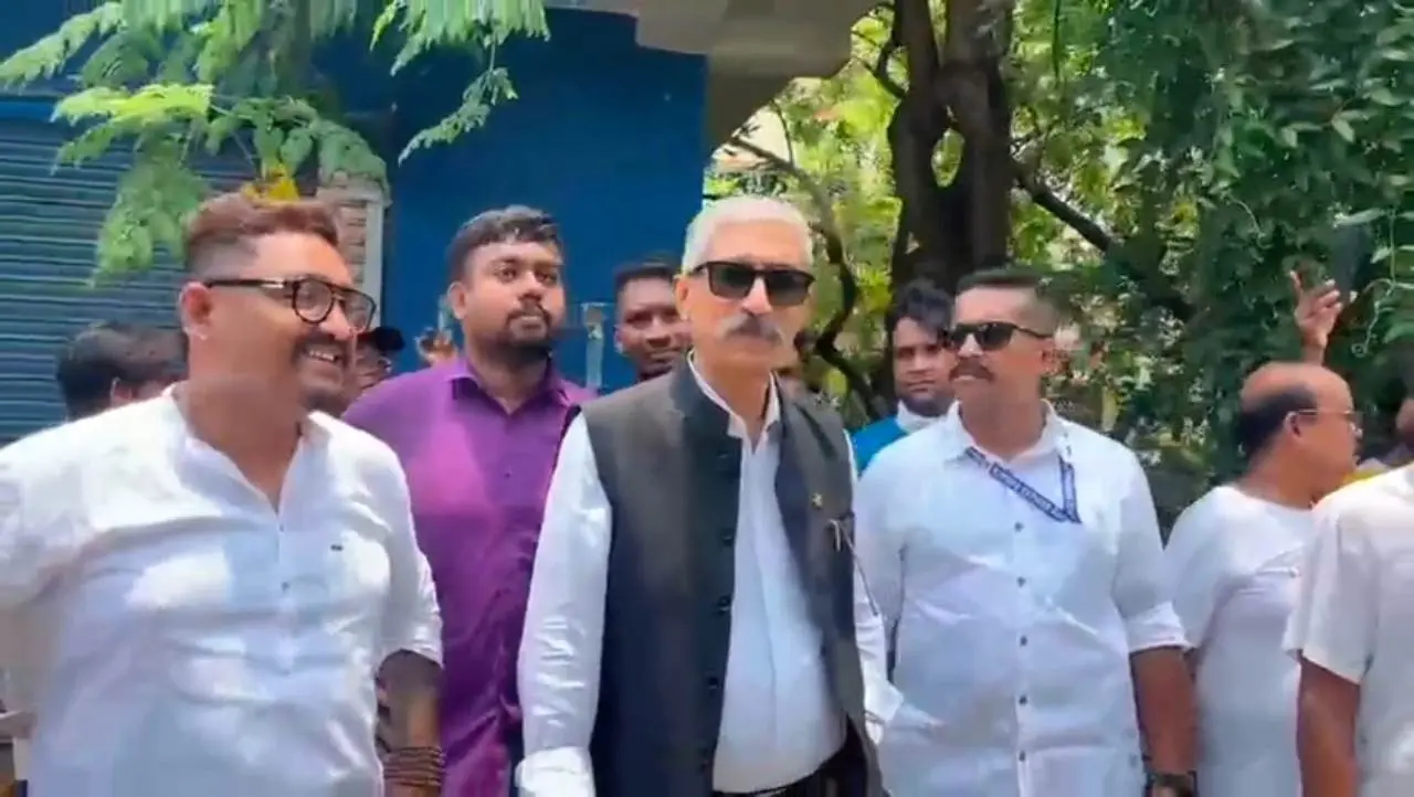 BJP MLA Dipanjan Chakraborty demolished a Trinamool party office using ...